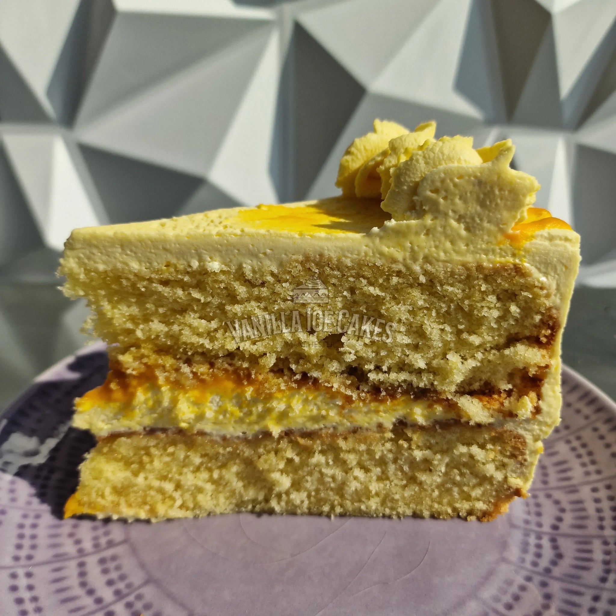 Vanilla Ice Cakes - Mango Fresh Cream Cake Slice